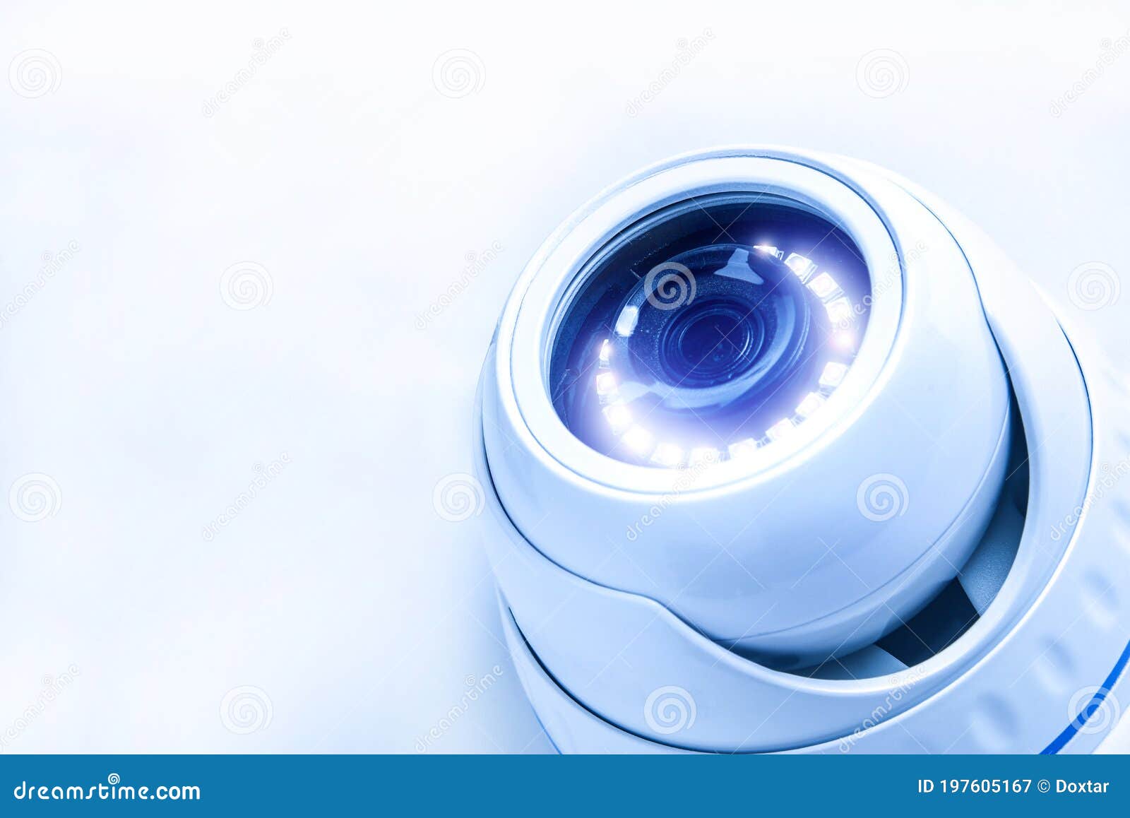 Security CCTV Camera, Tinted Image in Blue Tones Stock Image - Image of ...
