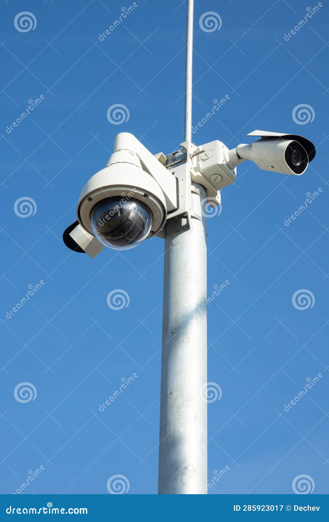 Security Cctv Cameras on Pylon. Surveillance Cameras for Privacy and ...