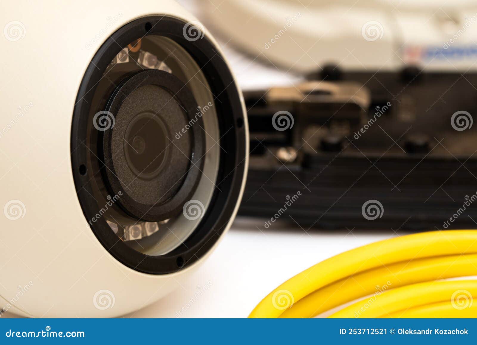 Security Cctv Cameras on the Table Close Up. Video Surveillance ...