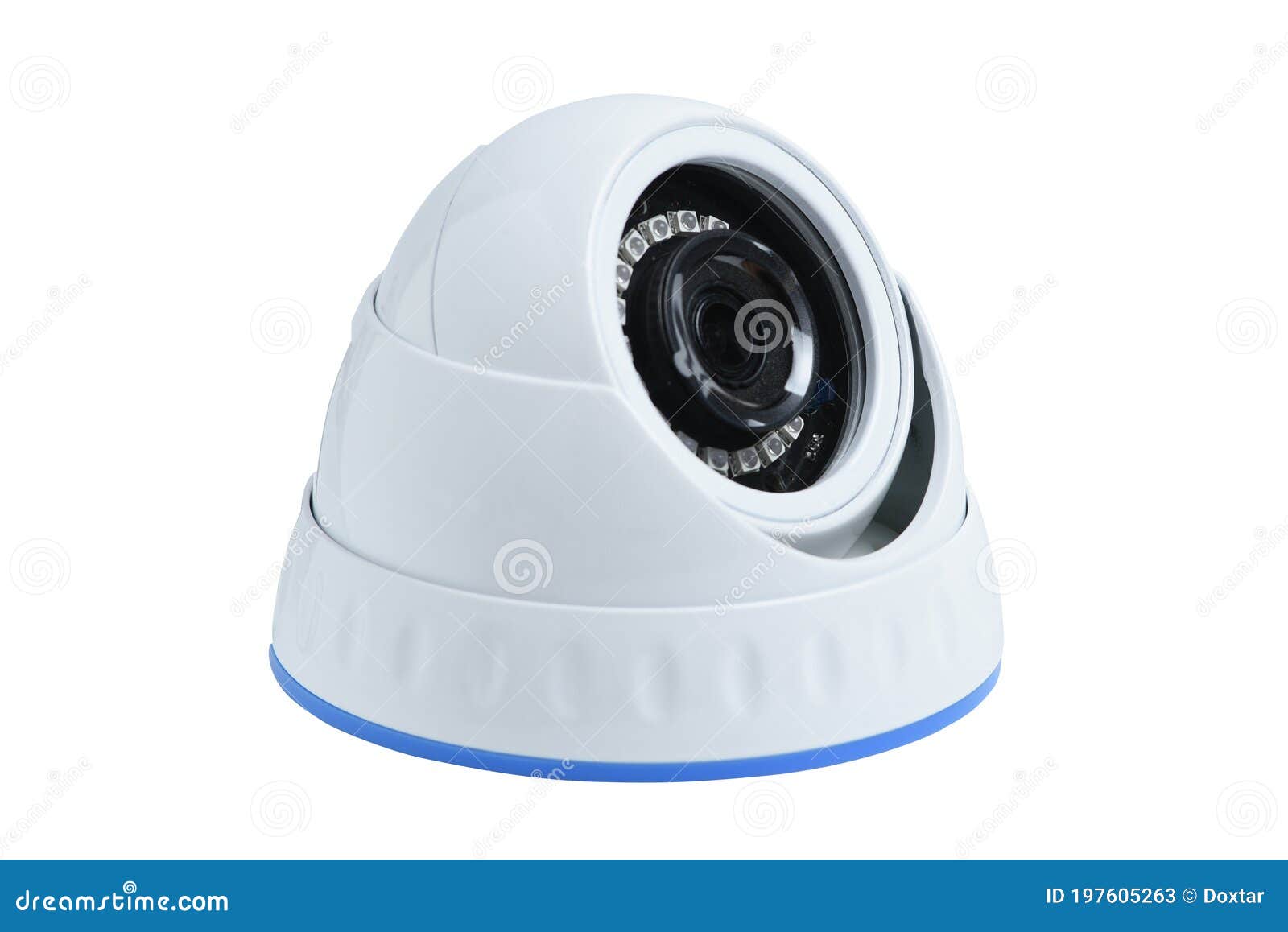 Security Cctv White Dome Camera on White Background Stock Image - Image ...