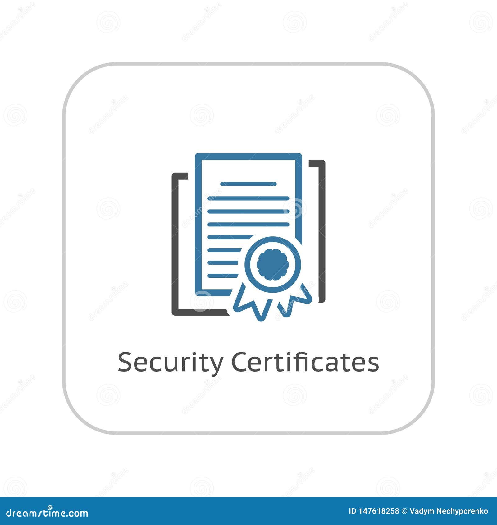 Security Certificates Icon. Flat Design Stock Illustration ...