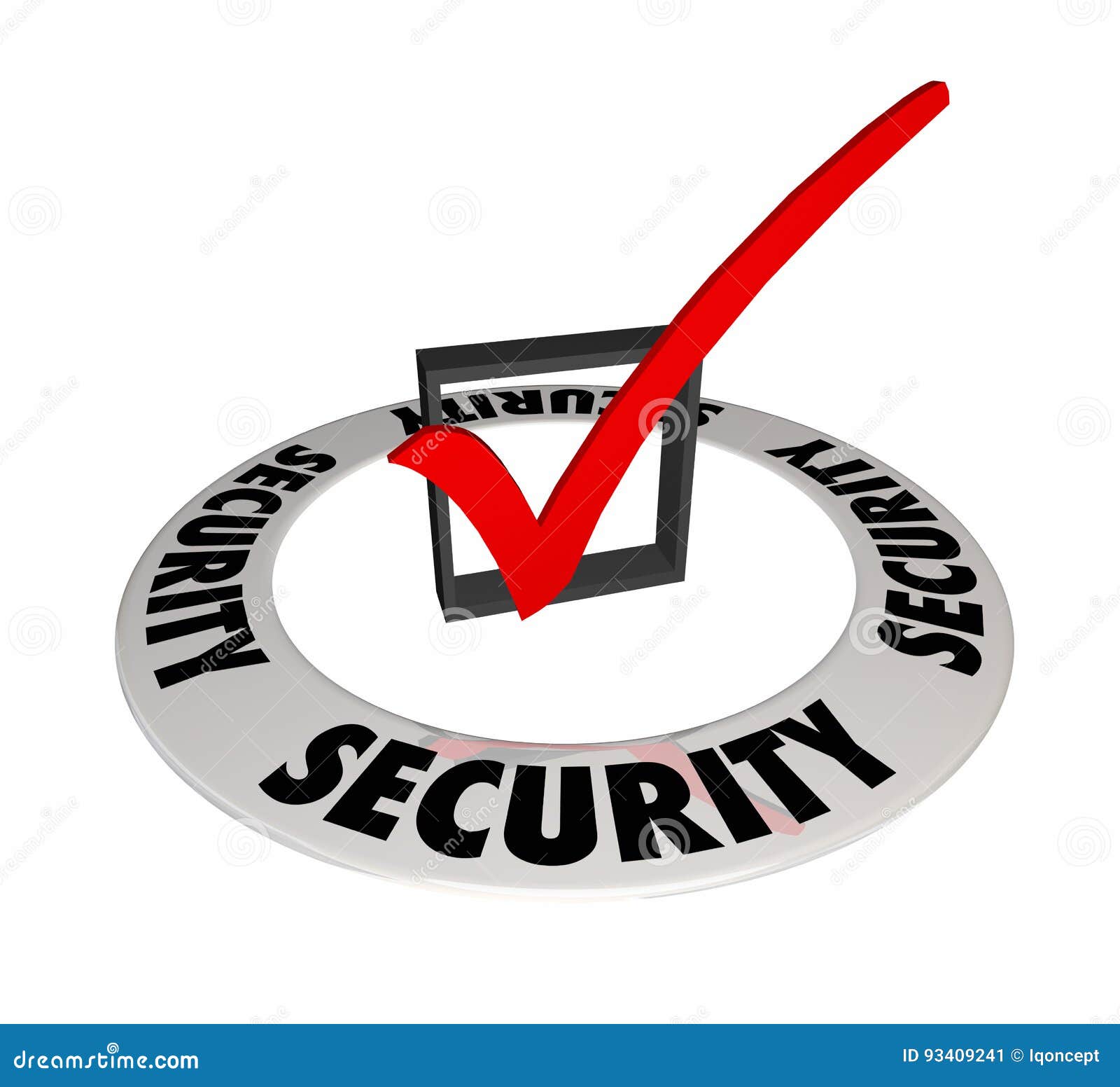 Security Check Box Mark Caution Prevention Secure Safety 3d ...