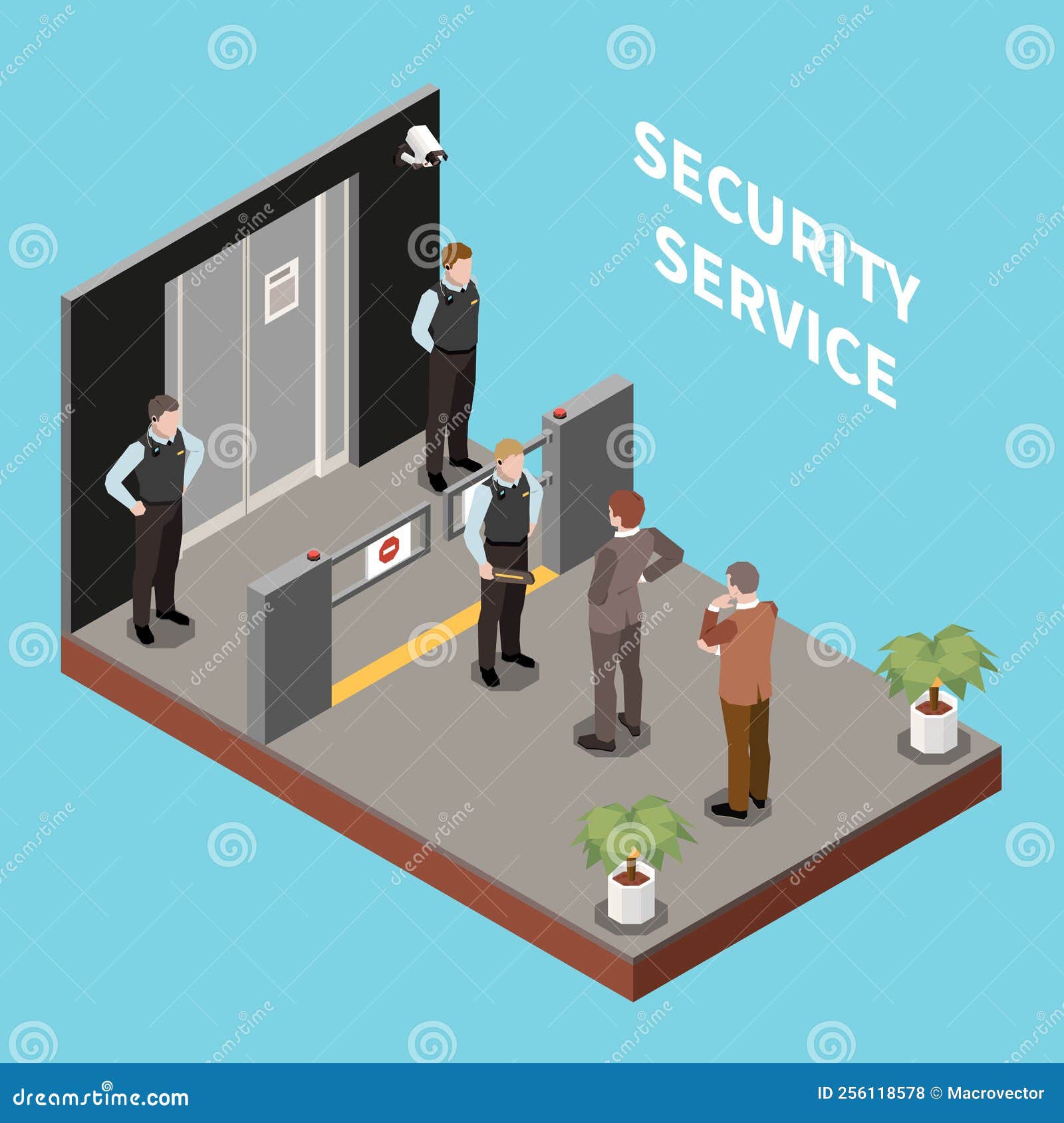 Security Check Isometric Composition Stock Vector - Illustration of ...