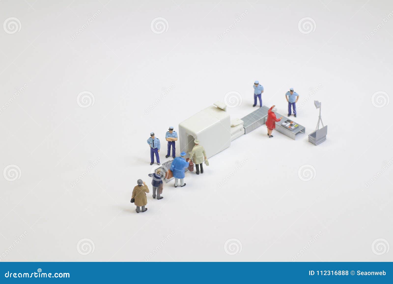 A Security Check with Isometric People in Queue Stock Photo - Image of ...