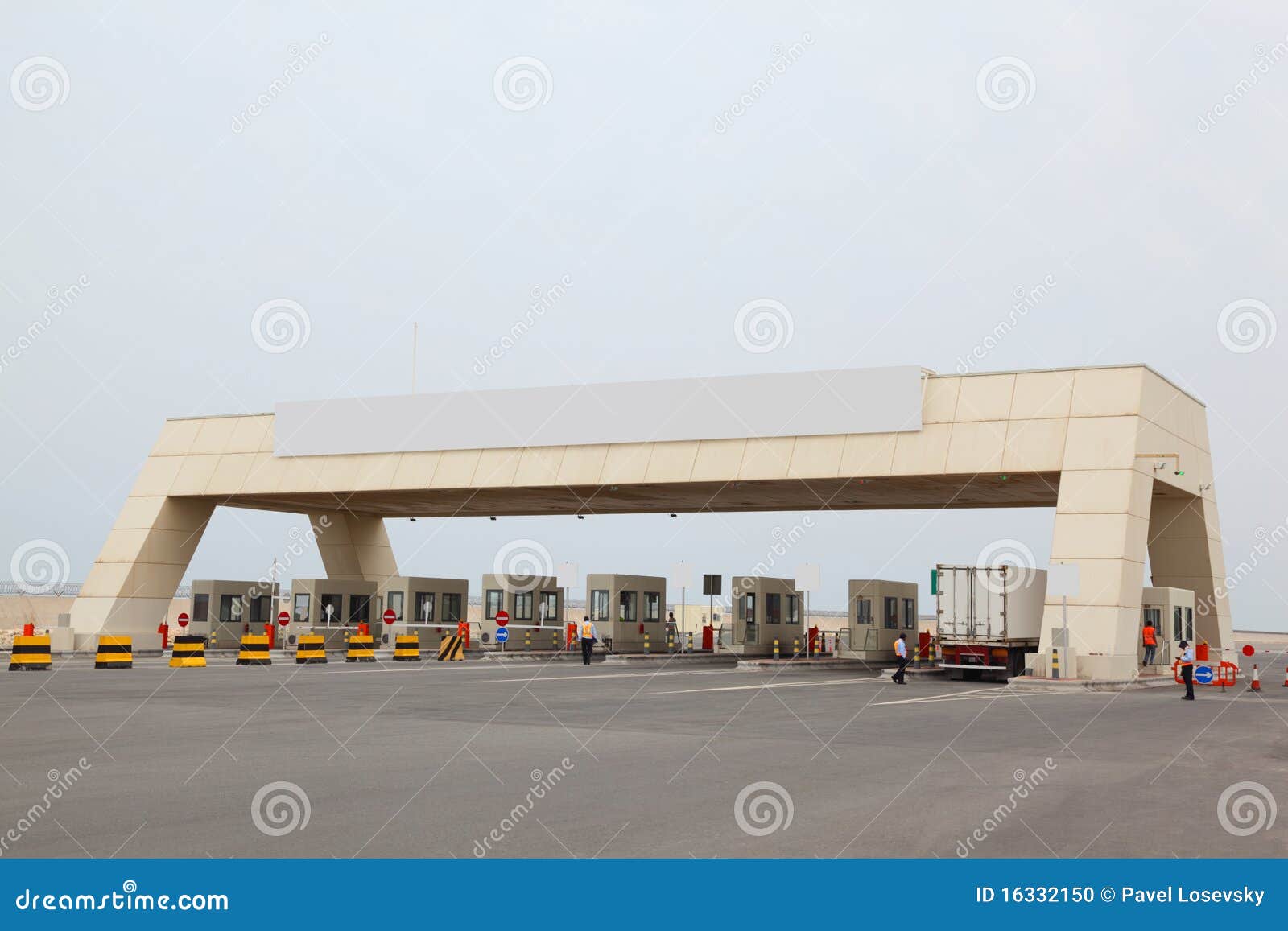 Security Check-point on Road To Port Stock Photo - Image of transport ...