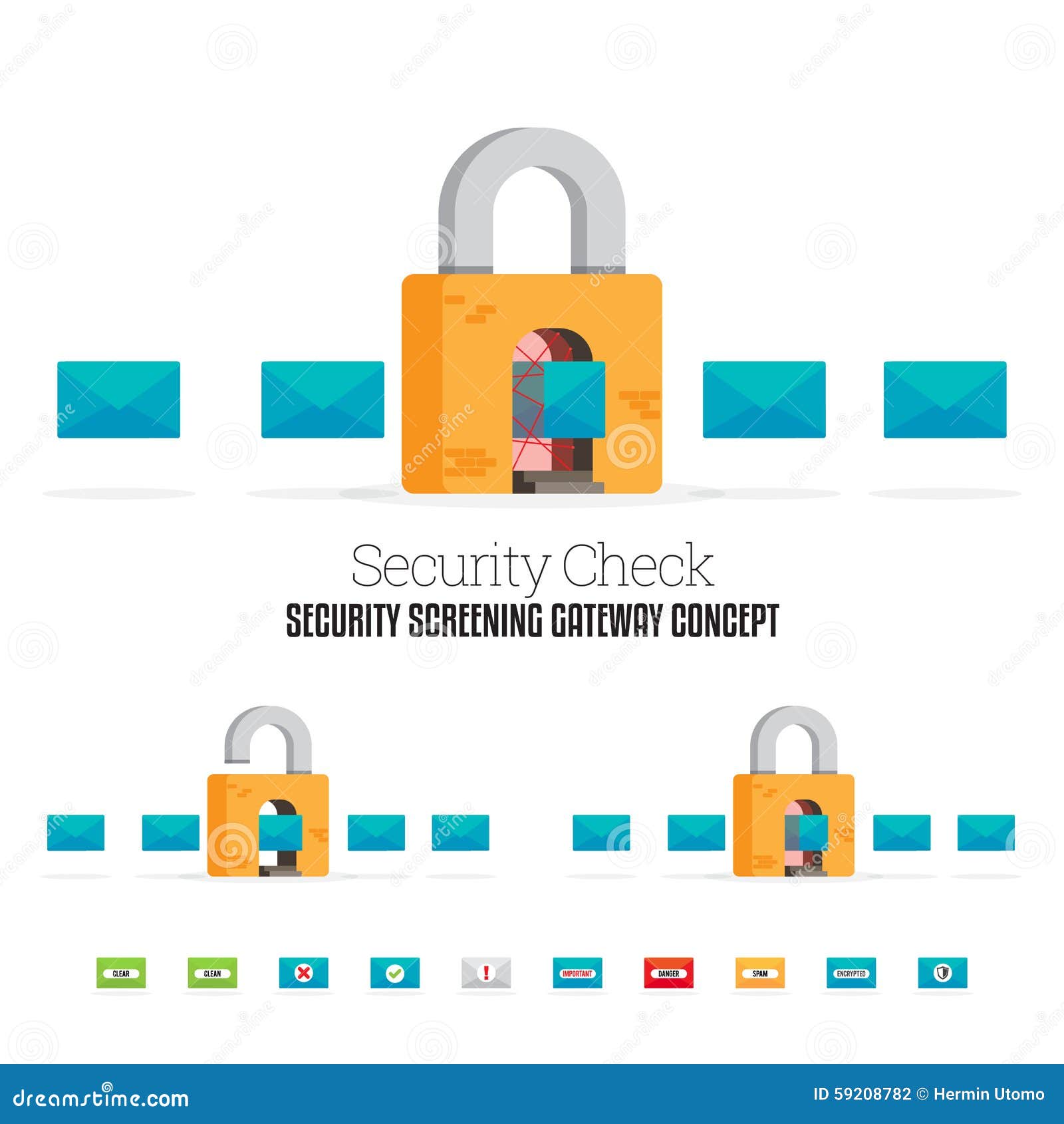 Security Check stock vector. Illustration of firewall - 59208782