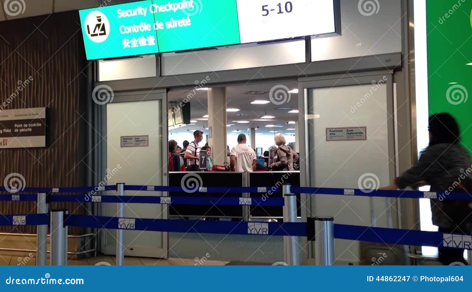 Security Checkpoint Gate Insdie YVR Airport Stock Video - Video of ...