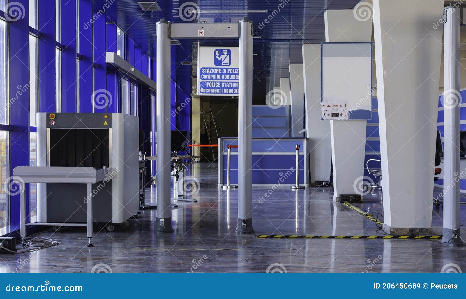 Security Checkpoint with Scanner Machines are Scanning Luggages Stock ...
