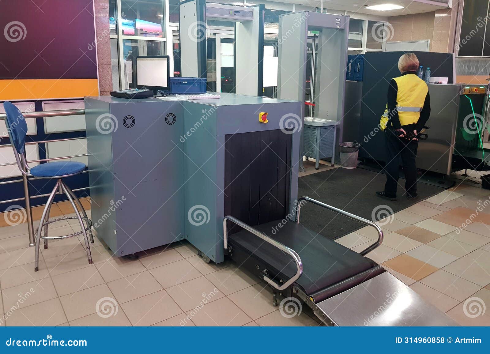 Security Checkpoint with Scanner Machines are Scanning Luggages ...