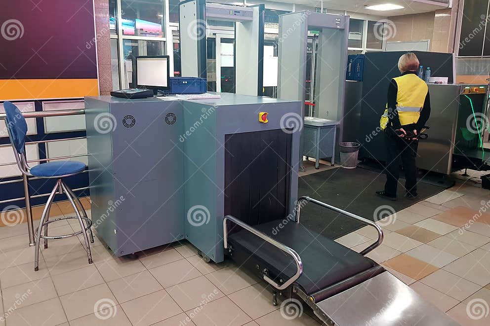Security Checkpoint with Scanner Machines are Scanning Luggages ...