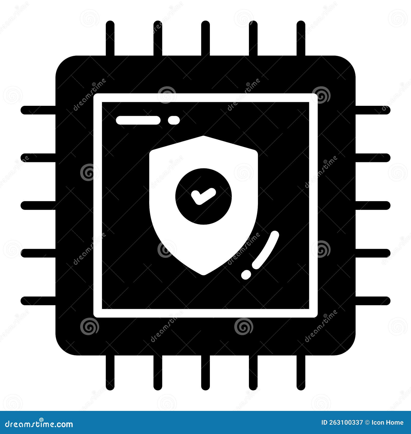 Security Chip, Protection and Security Vector Icons Set Cyber Computer ...