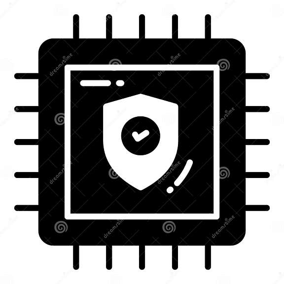 Security Chip, Protection and Security Vector Icons Set Cyber Computer ...