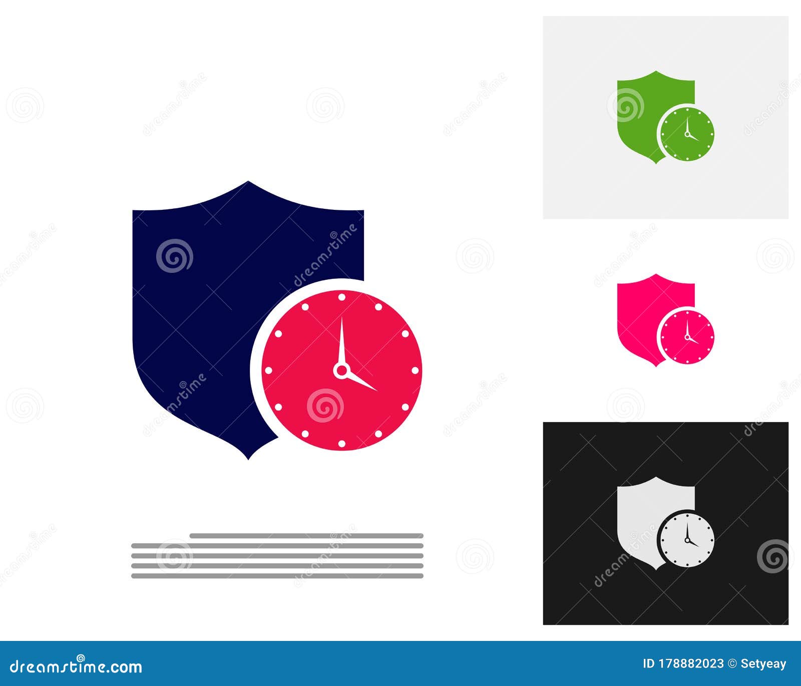 Security Clock Logo Design Concept Vector. Time Management Logo ...