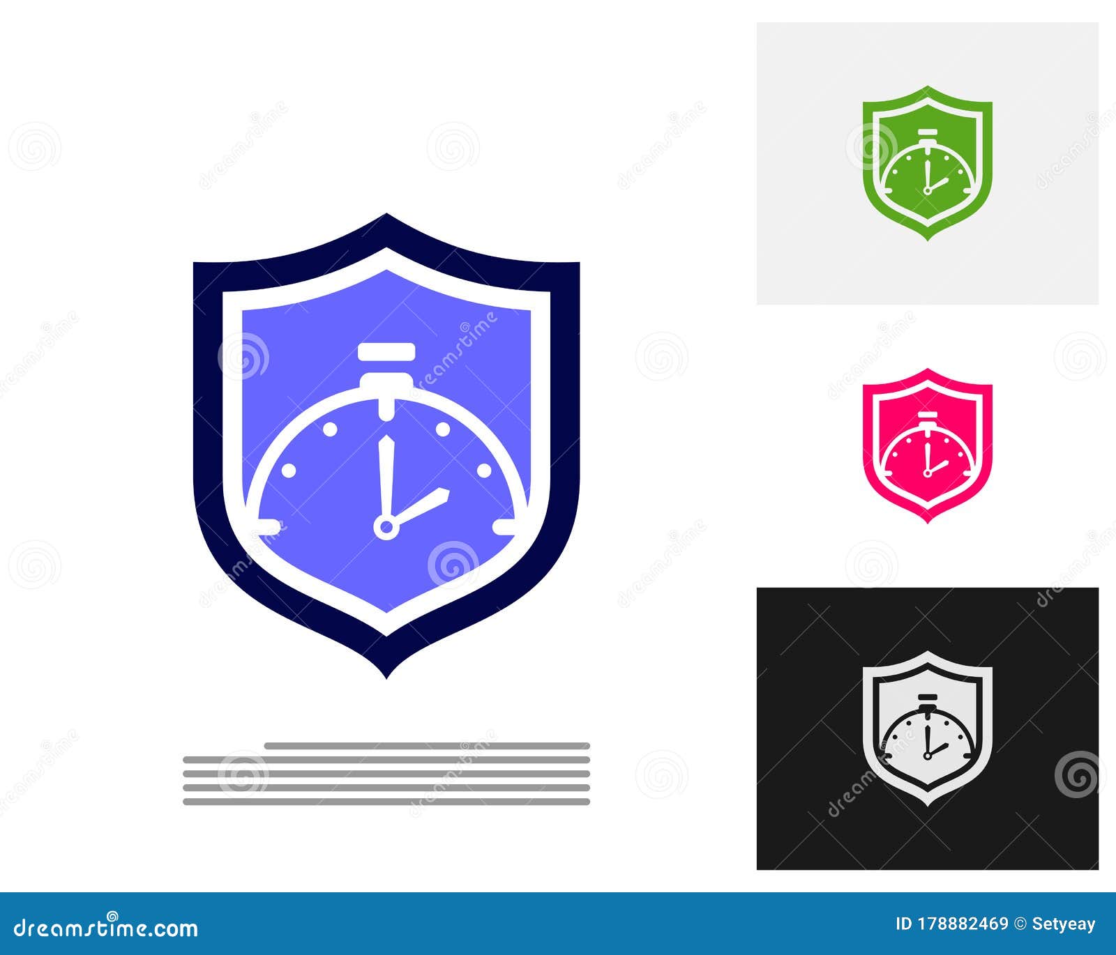 Security Clock Logo Design Concept Vector. Time Management Logo ...