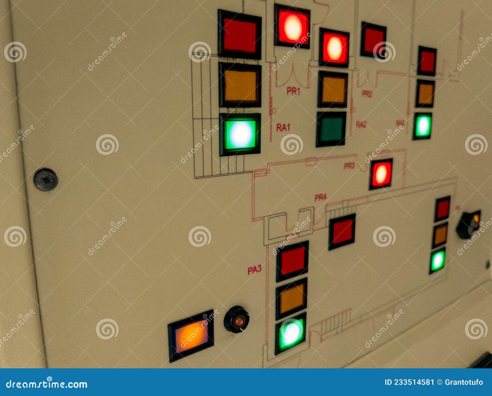 Security Close Up Panel Control Stock Image - Image of equipment ...