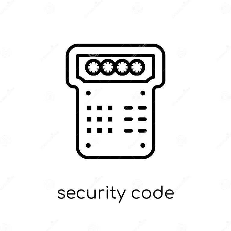 Security Code Icon. Trendy Modern Flat Linear Vector Security Co Stock ...
