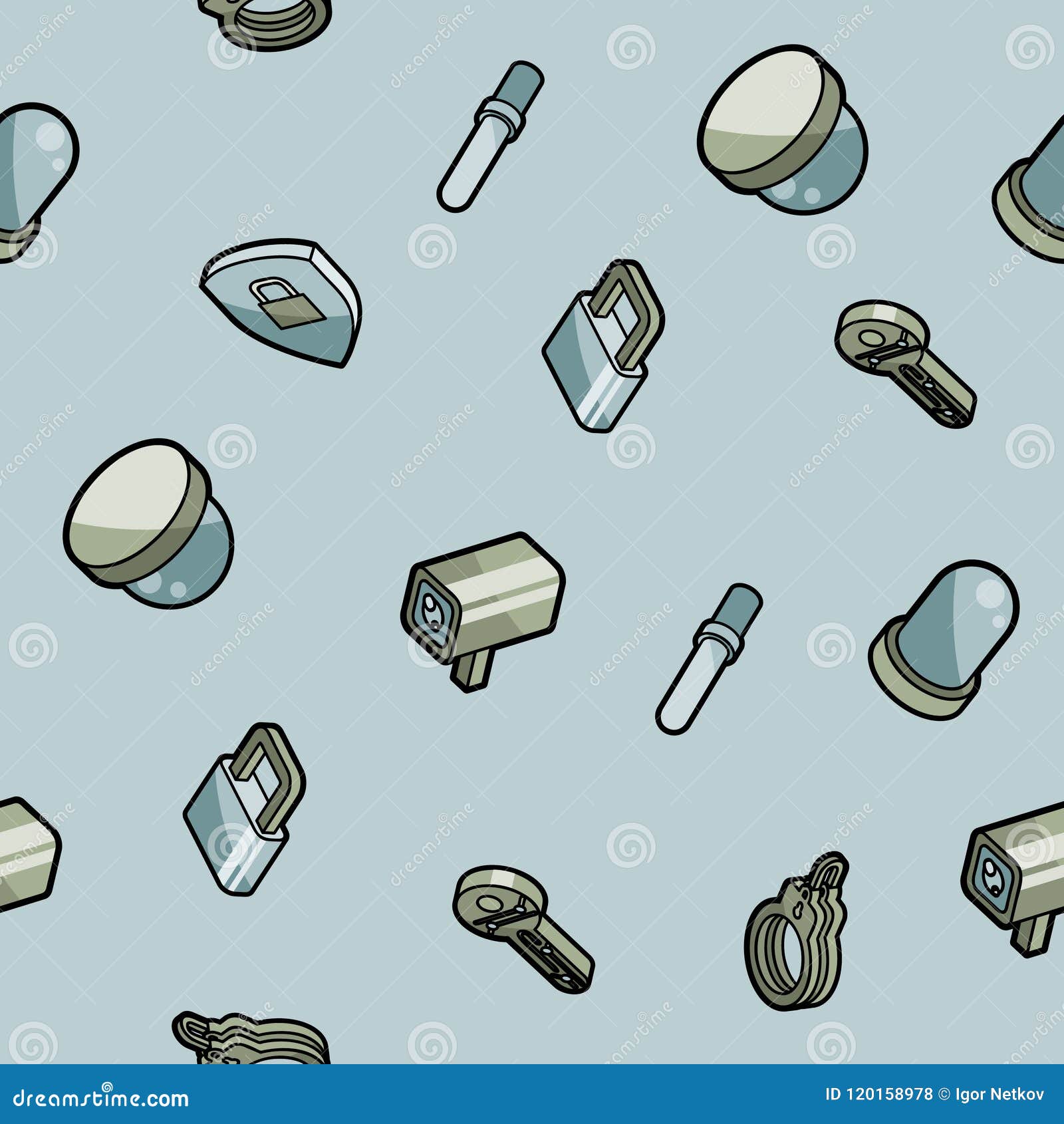 Security Color Outline Isometric Pattern Stock Vector - Illustration of ...