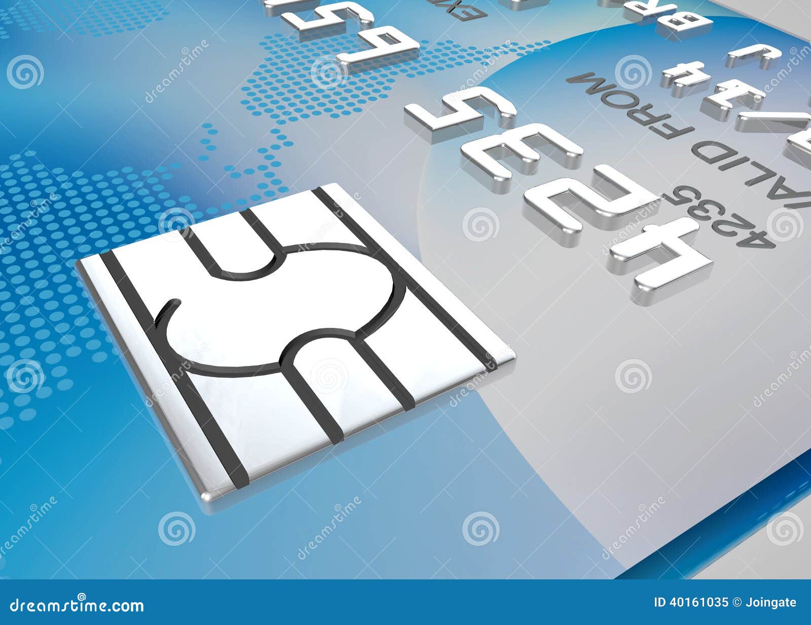 Security Computer Chip Close Up on a Credit Card Stock Illustration ...