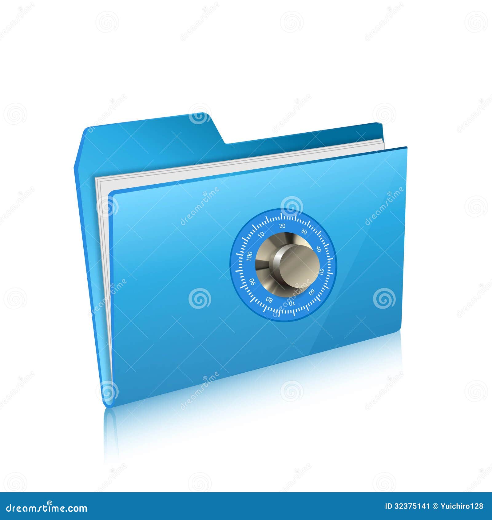 Security of Computer Folder with Combination Lock Stock Vector ...