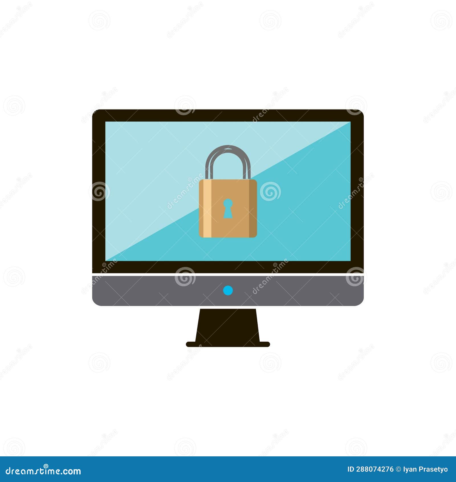 Security Computer Lock Icon Logo Design Element Stock Illustration ...