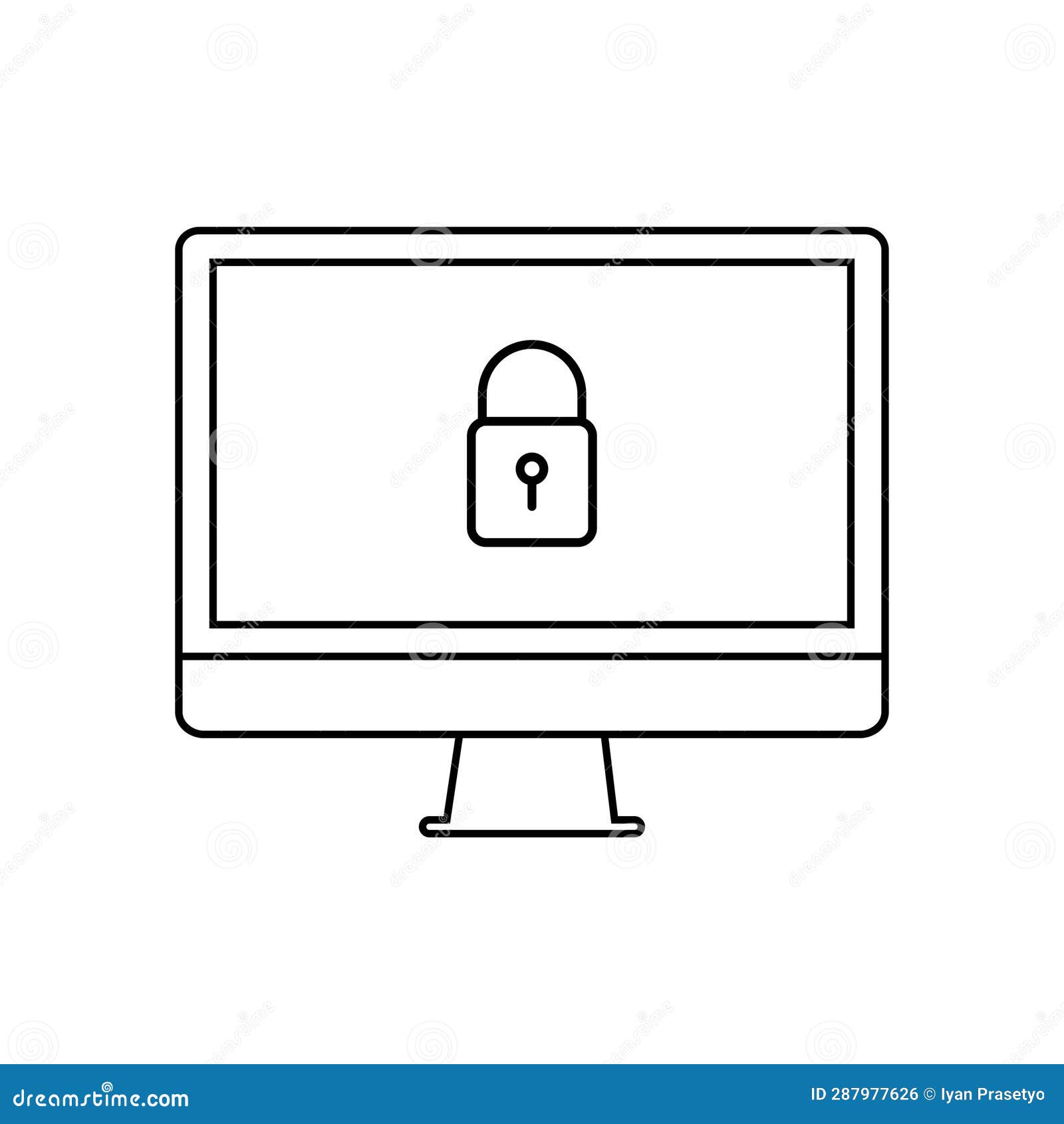 Security Computer Lock Icon Logo Design ElementWeb Stock Illustration ...
