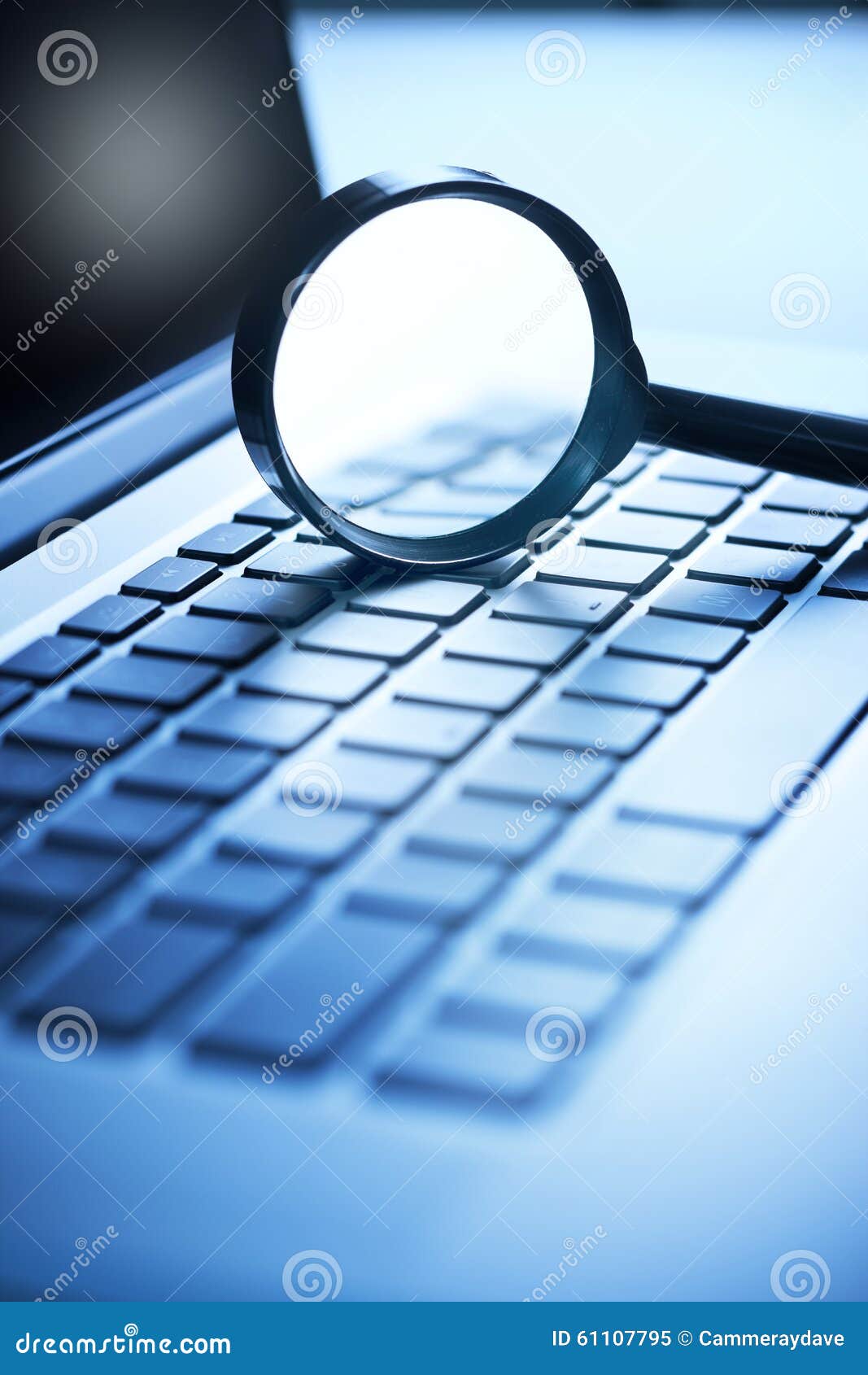 Security Computer Magnifying Glass Stock Image - Image of career ...