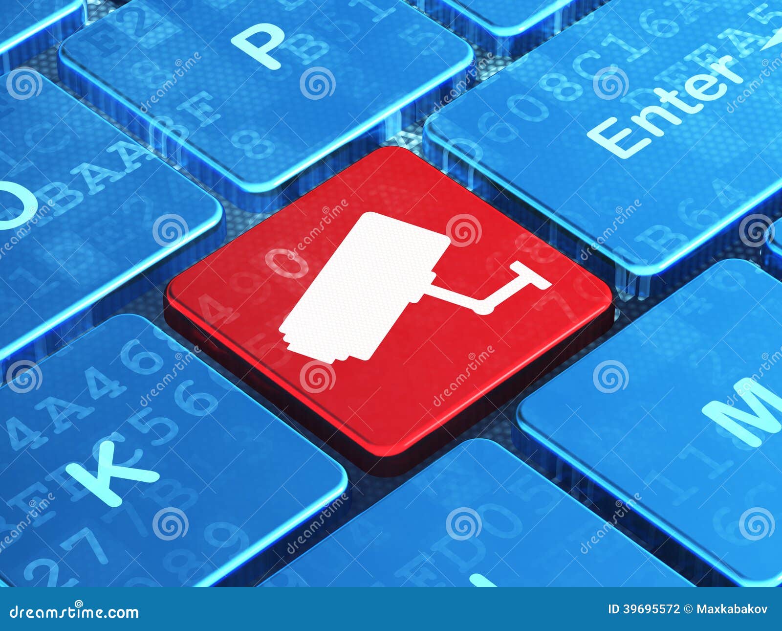 Security Concept: Cctv Camera on Computer Keyboard Background Stock ...