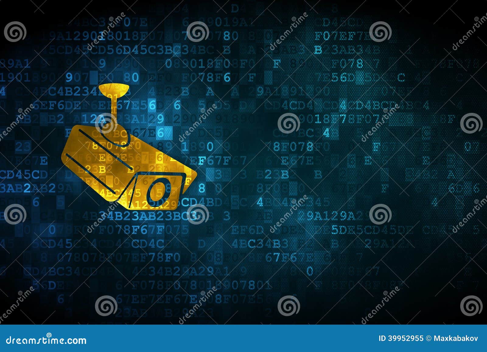 Security Concept: Cctv Camera on Digital Background Stock Illustration ...