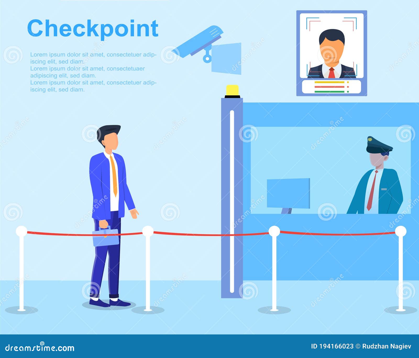 Security Concept with Check Point and Guard Stock Vector - Illustration ...