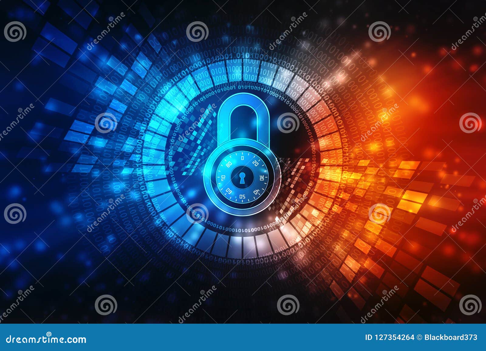 Lock on Digital Background, Cyber Security and Internet Security Stock ...