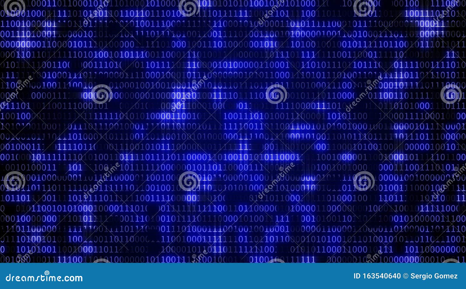 Security Concept: Code in Blue Simulating Data Online Coded. Security ...