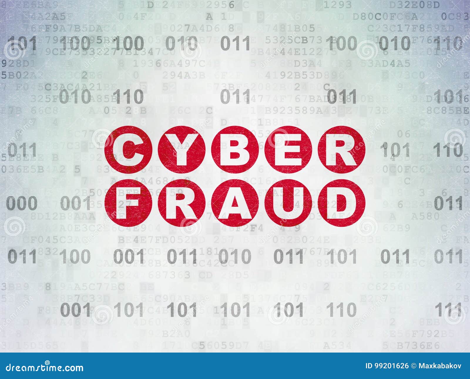 Security Concept: Cyber Fraud On Digital Data Paper Background Stock ...