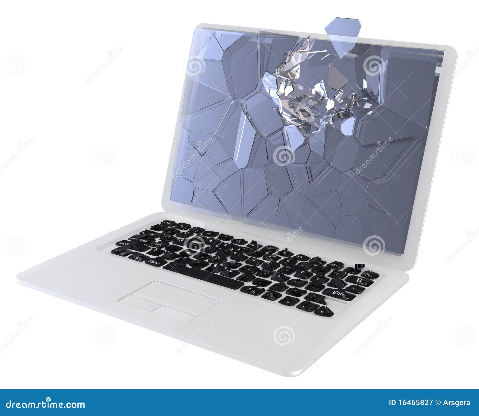 It Security Concept - Damaged Laptop Stock Illustration - Illustration ...