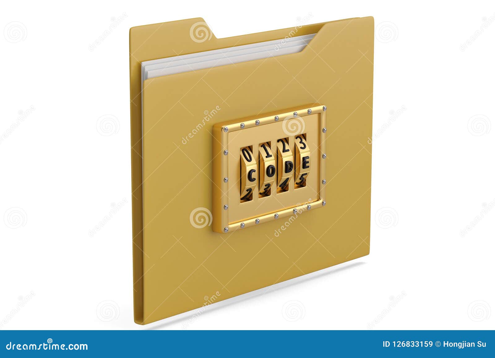 Security Concept File Folder with Combination Lock Isolated on W Stock ... Security Concept File Folder with Combination Lock Isolated on W Stock ...
