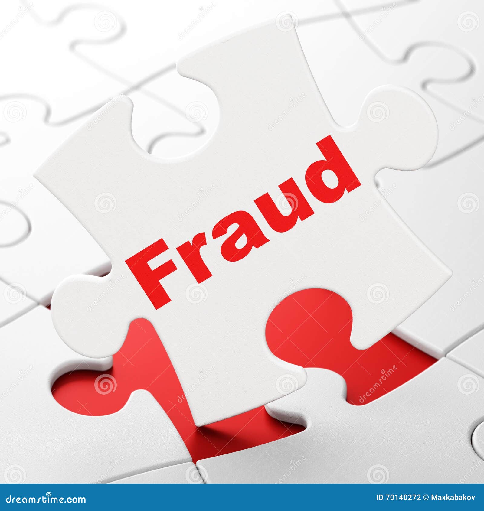 Security Concept: Fraud on Puzzle Background Stock Illustration ...