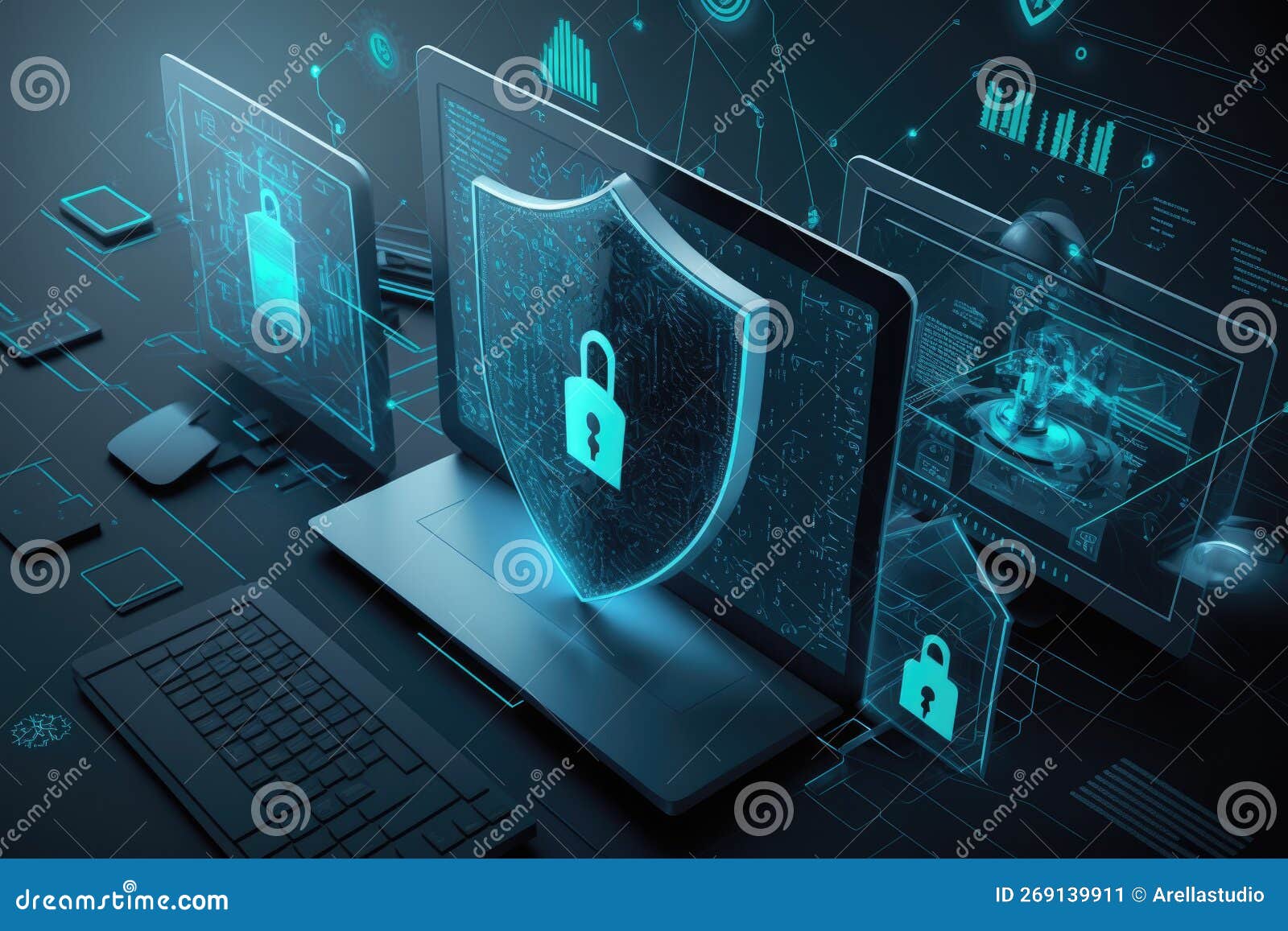 Passwordless Login, Key, Lock, Generative AI Stock Illustration ... Passwordless Login, Key, Lock, Generative AI Stock Illustration ...