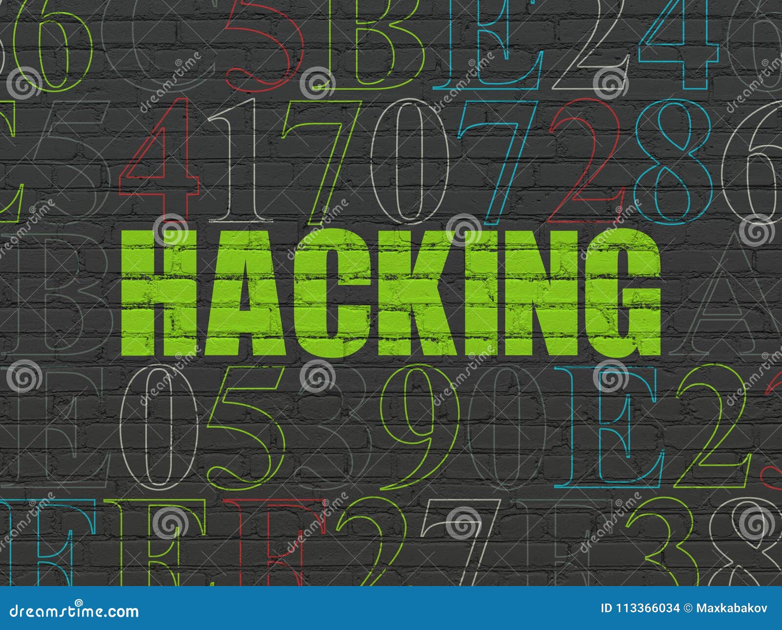 Security Concept: Hacking on Wall Background Stock Illustration ...