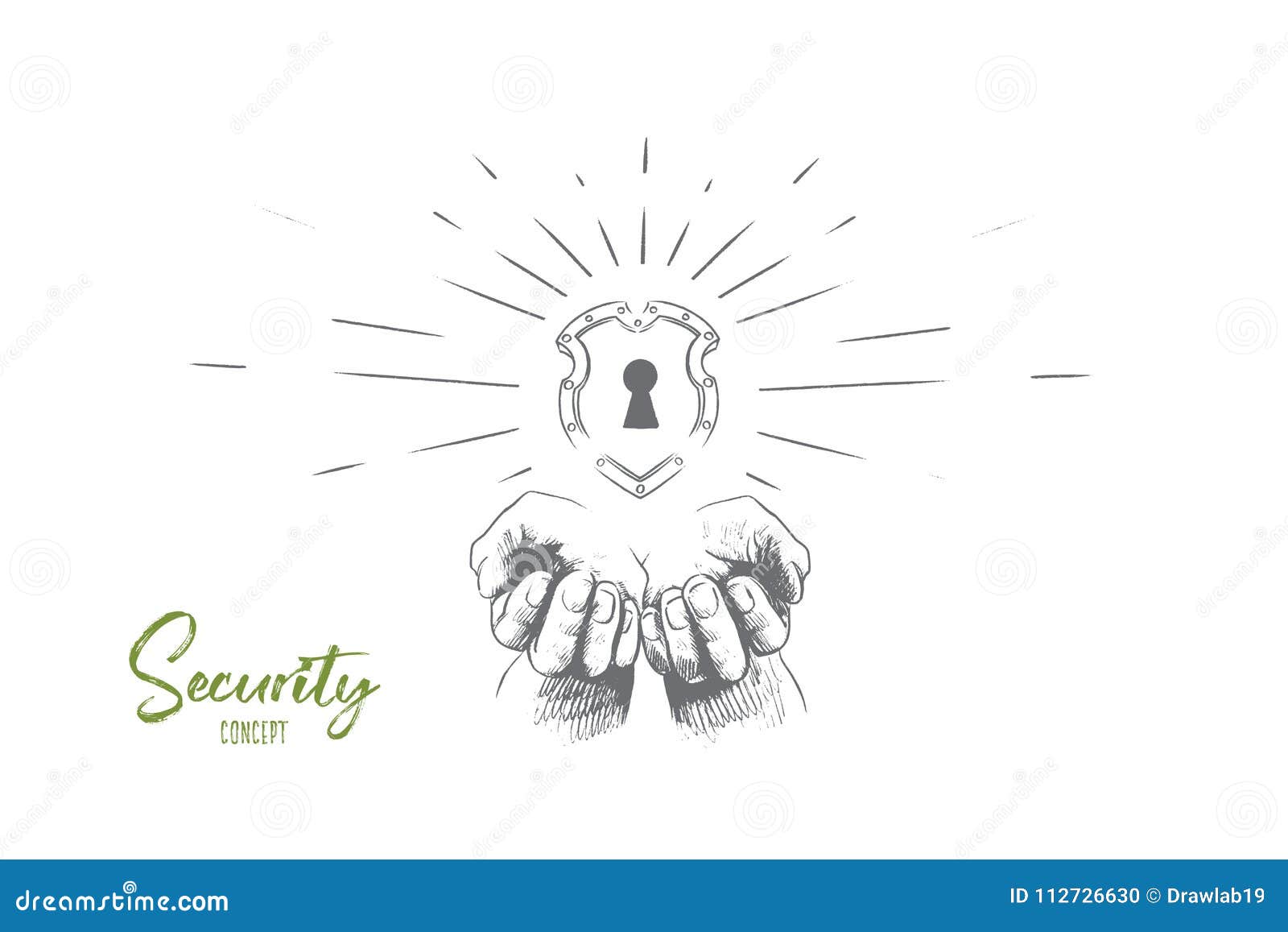 Security Concept. Hand Drawn Isolated Vector. Stock Vector ...