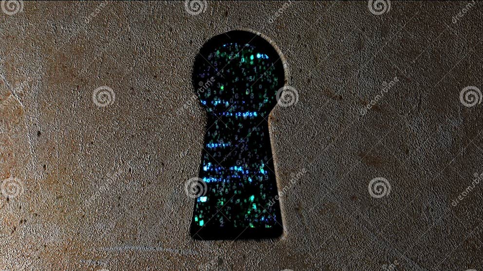 Security Concept: Hex Code and Binary Code in the Keyhole ...