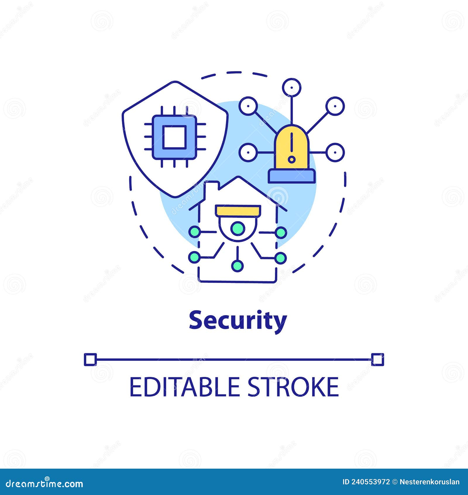Security concept icon stock vector. Illustration of surveillance ...