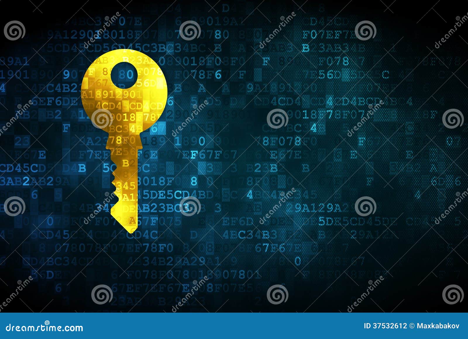 Security Concept: Key on Digital Background Stock Illustration ...