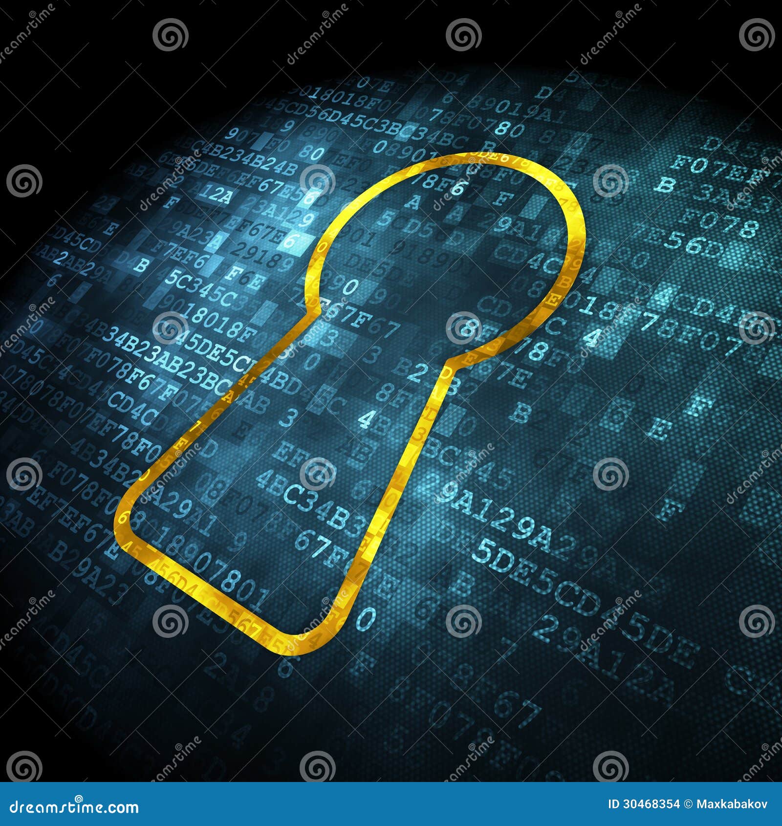 Security Concept: Keyhole on Digital Background Stock Photo - Image of ...