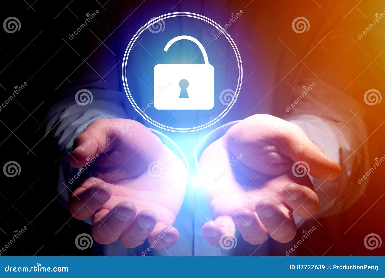 Security Concept with a Locker Open on an Internet Application - Stock ...