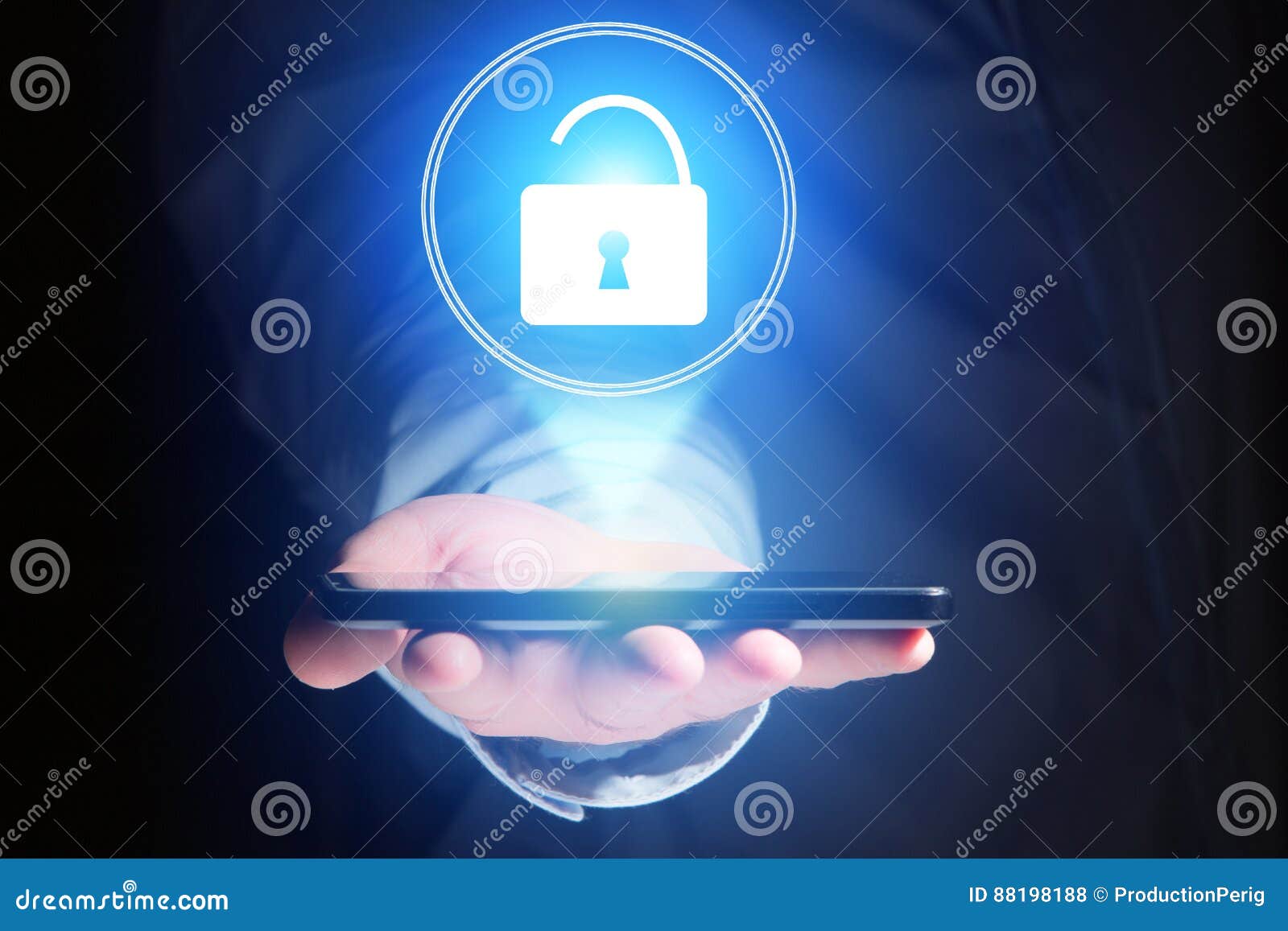 Security Concept with a Locker Open on an Internet Application - Stock ...