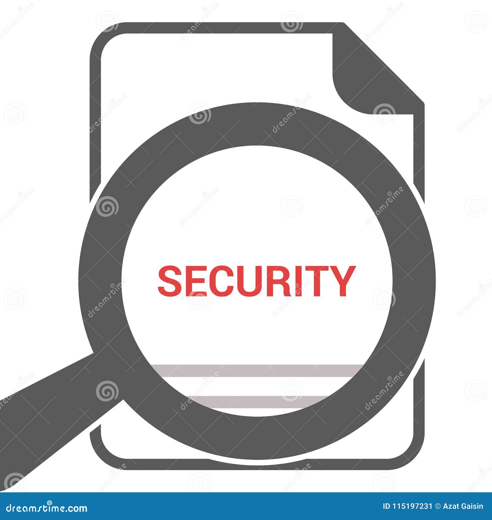 Security Concept: Magnifying Optical Glass with Words Security Stock ...