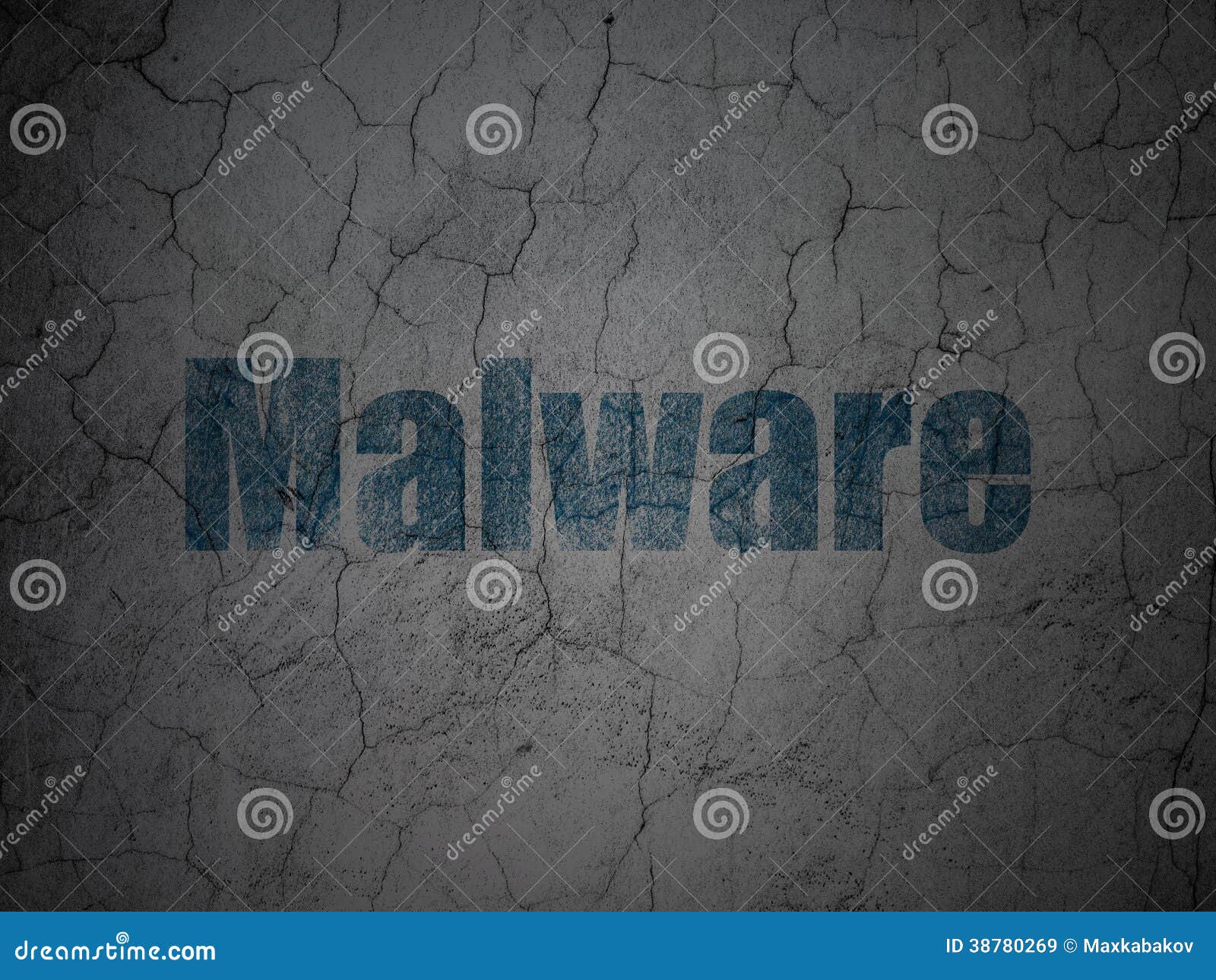 Security Concept: Malware on Grunge Wall Background Stock Illustration ...