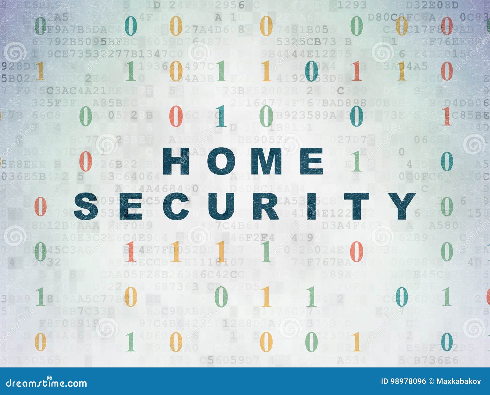 Security Concept: Home Security on Digital Data Paper Background Stock ...