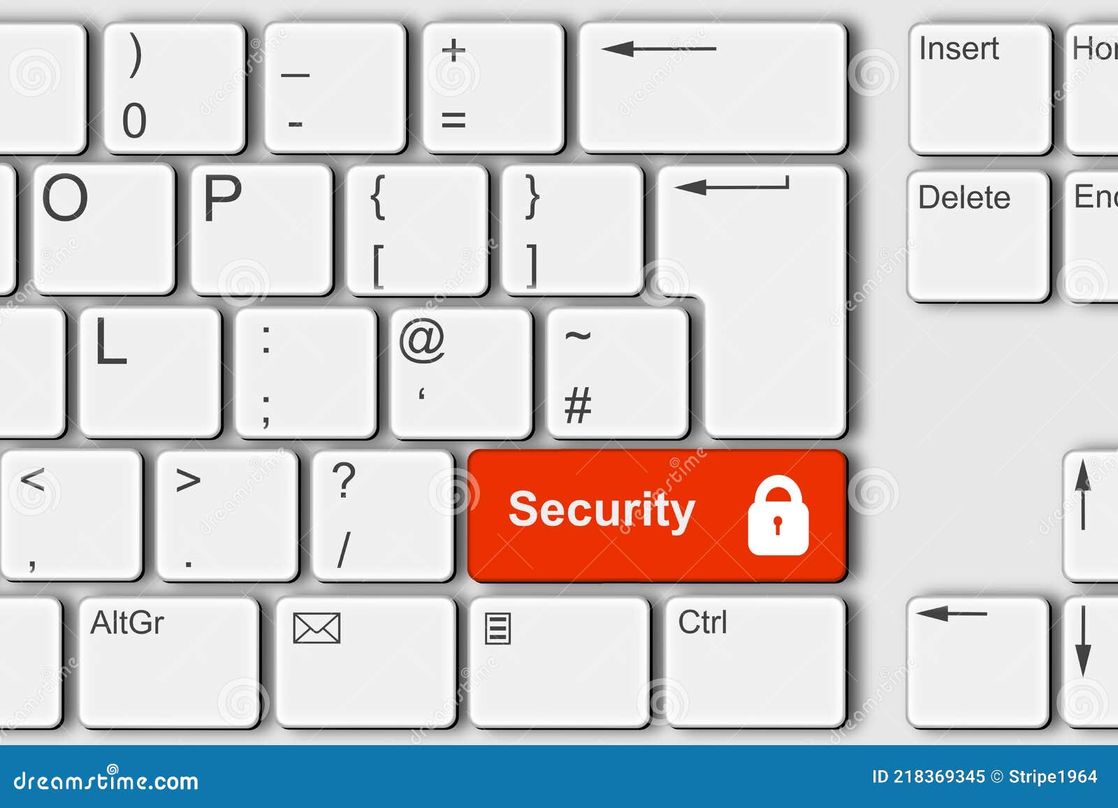 Security Concept PC Computer Keyboard 3d Illustration Stock ...