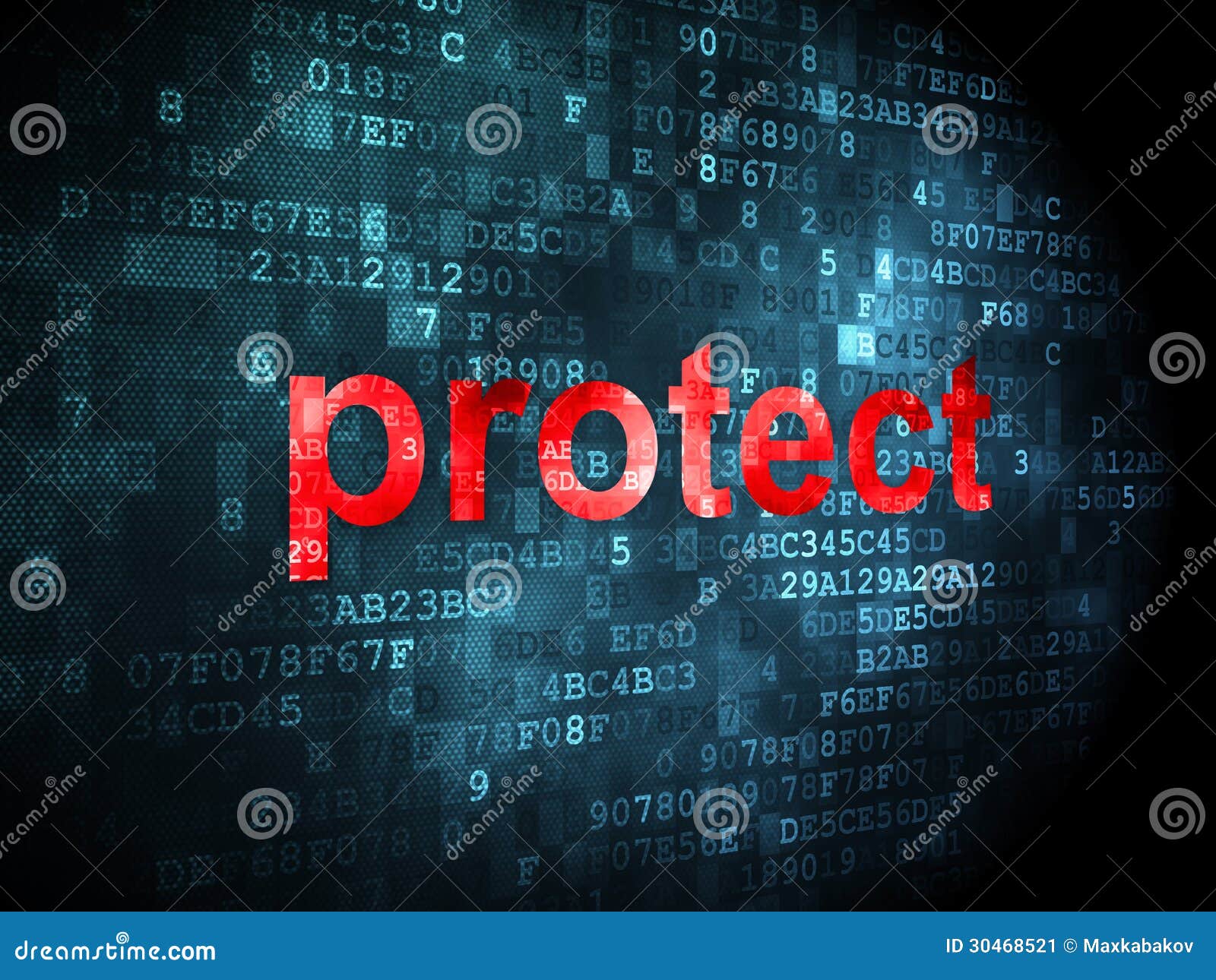 Security Concept: Protect on Digital Background Stock Image - Image of ...