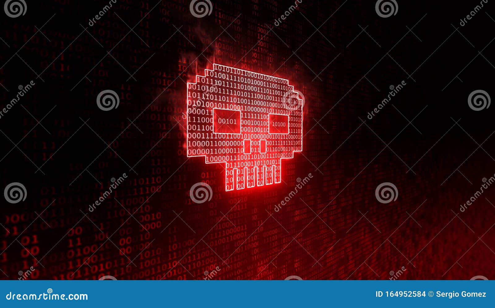 Red Skull Illustrating Cyber Security Problems. Internet Security ...